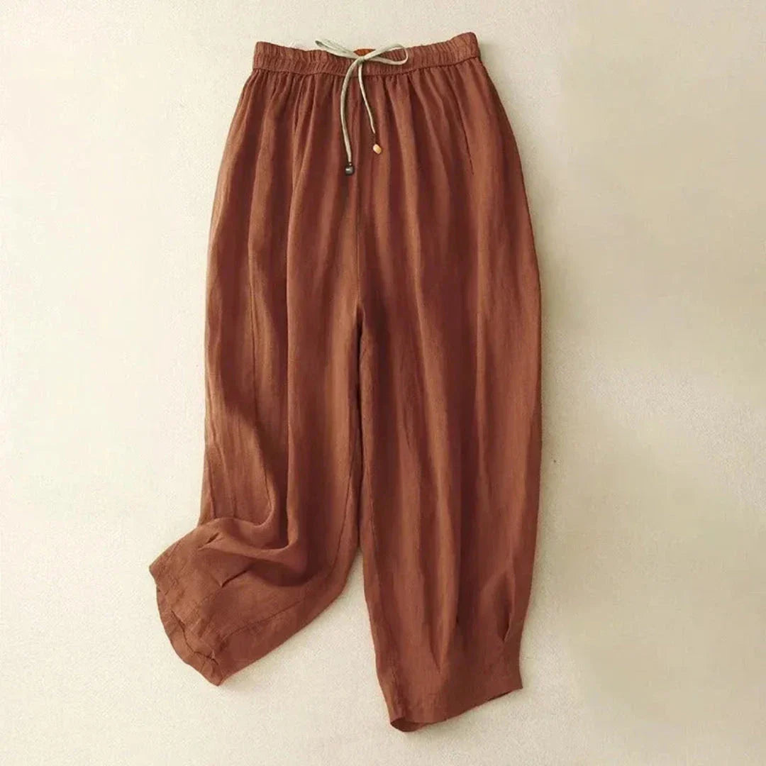 Pantalon En Lin Léger À Taille Cordon Waylynn Pour Temps Chaud Et Styl ...